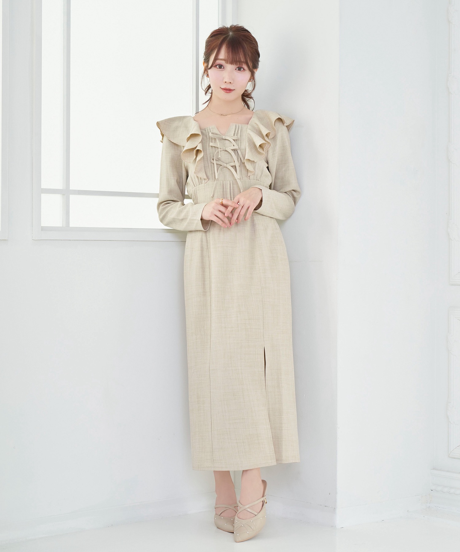 tight slit front ribbon dress – BUNNY APARTMENT